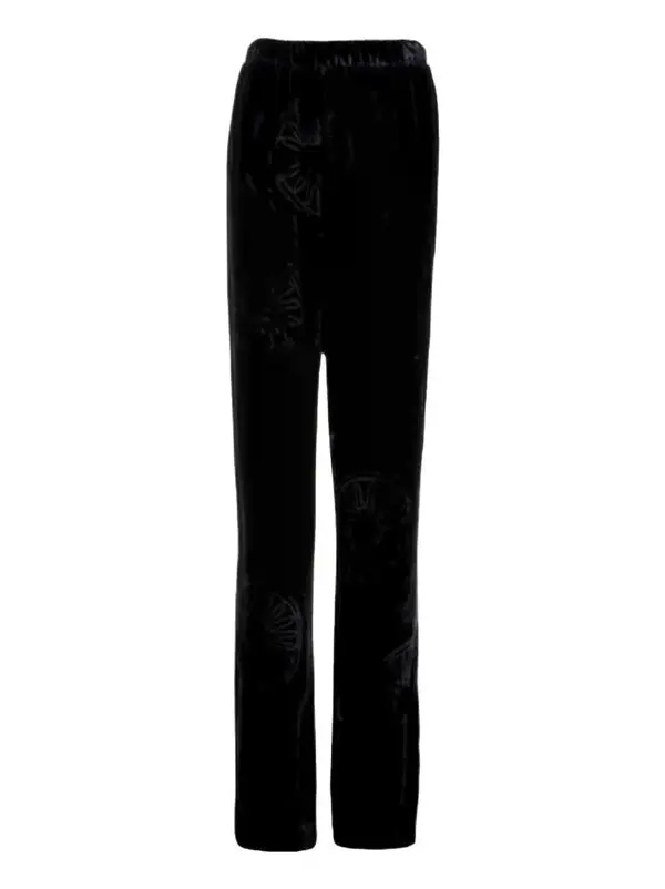 Themis Z Patterned Wide Leg Trousers - Black