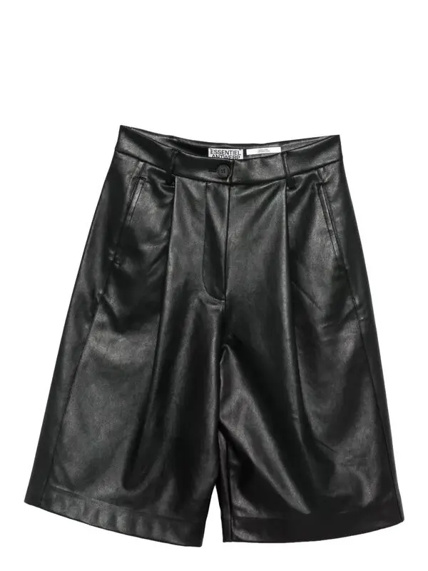 Essentiel Antwerp Pleated Shorts - Black