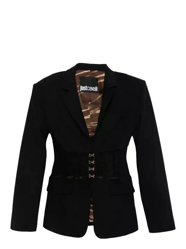 Just Cavalli Hook Fastening Blazer - Black