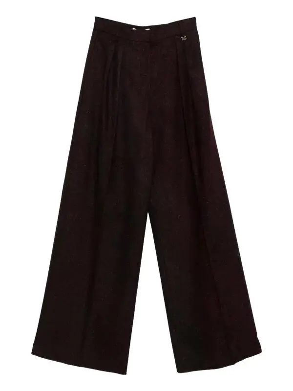 Max Mara Pleated Wide-leg Trousers - Purple