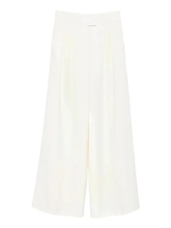 ANINE BING Lou Pleated Trousers - Neutrals