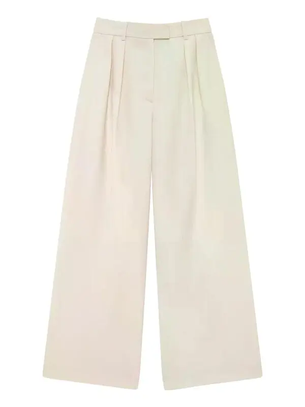 ANINE BING Lou Pleated Trousers - Neutrals