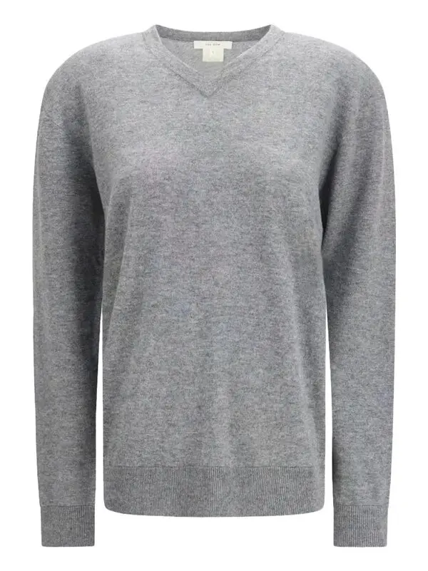 THE ROW Nian V-neck Top - Grey