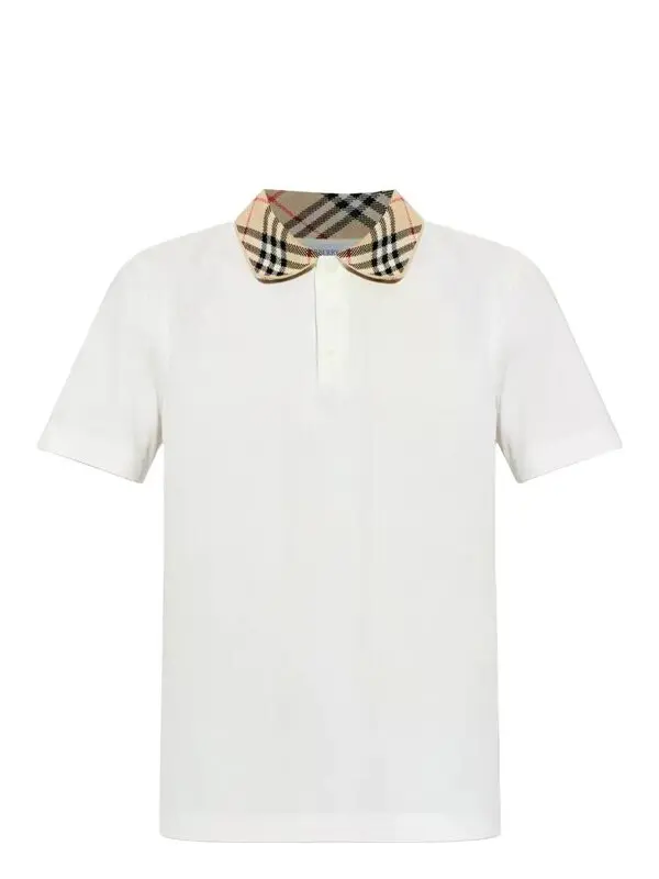 Burberry Check-collar Polo Shirt - White