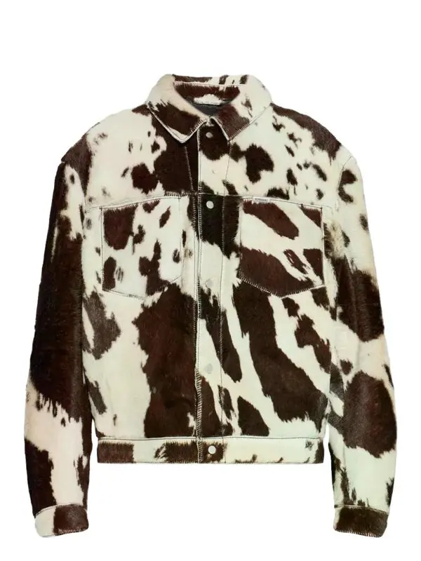 REPRESENT Patterned Fur Jacket - Brown