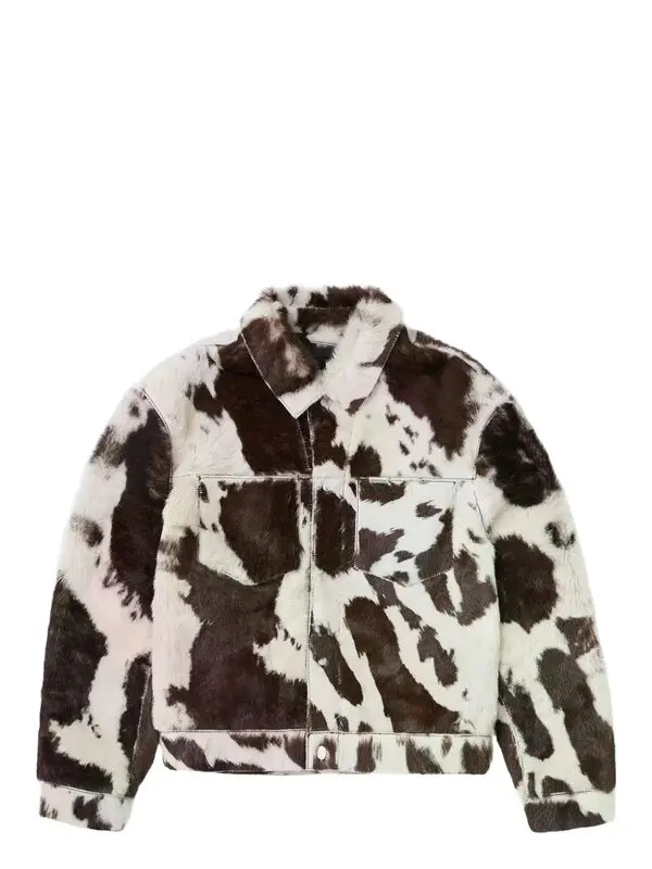 REPRESENT Patterned Fur Jacket - Brown