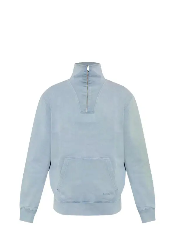 A.p.c. Half-zip Cotton Sweatshirt - Blue