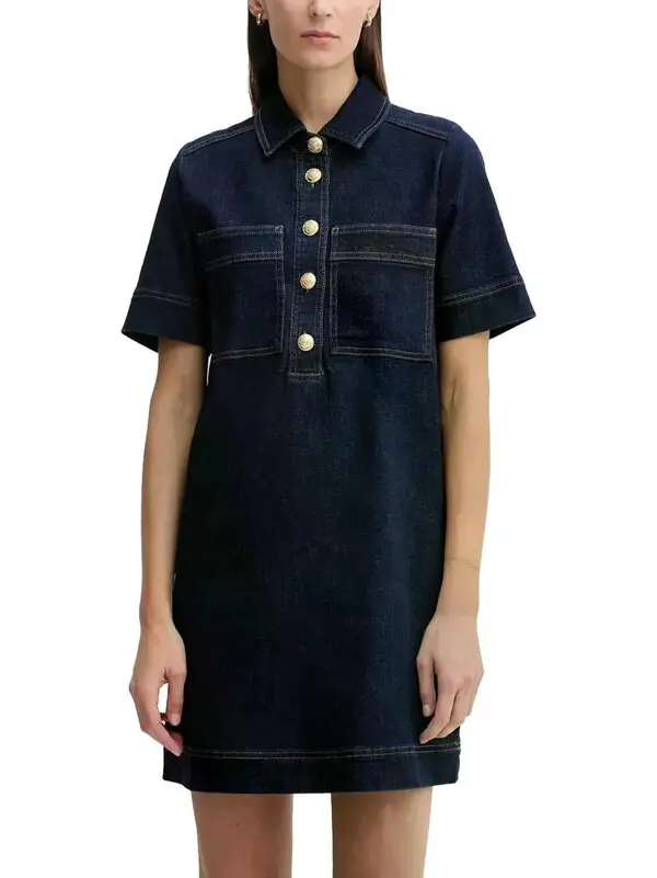 Dkny Mini Shift Denim Dress - Blue
