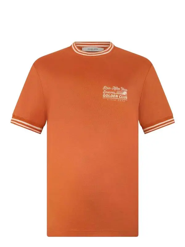 GOLDEN GOOSE Striped Trim T-shirt - Orange