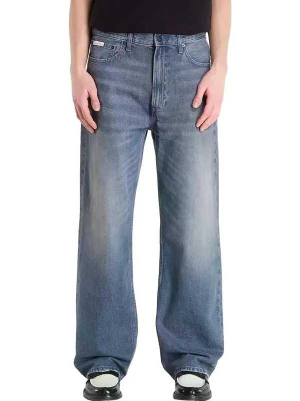 Calvin Klein Logo Patch Jeans - Blue