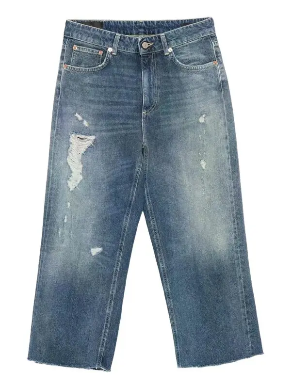 DONDUP Ripped Frayed Denim Jeans - Blue