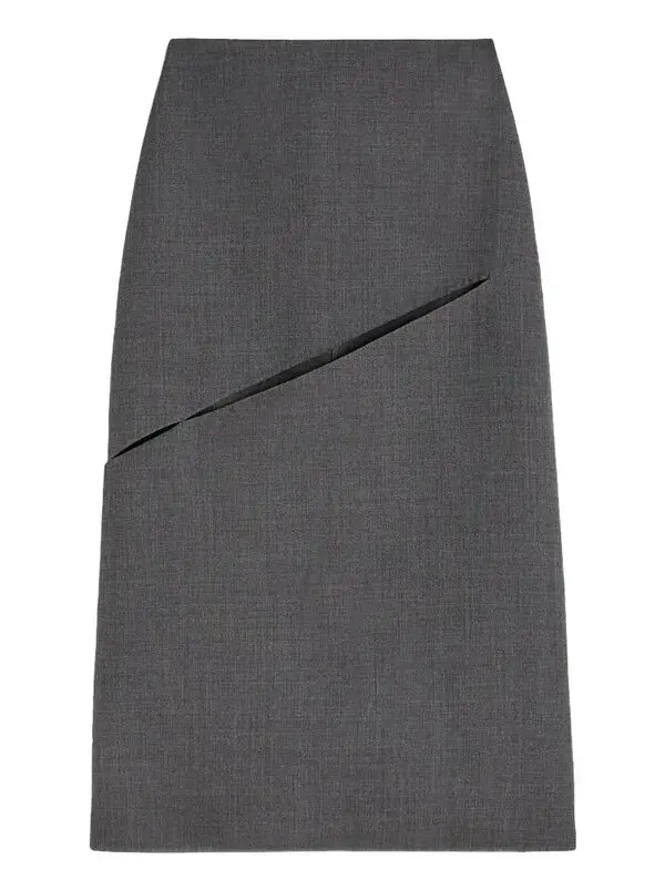 JIL SANDER Twill Pencil Skirt - Grey