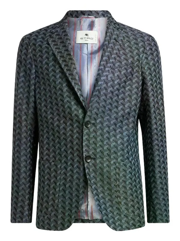 Etro Geometric-pattern Jacket - Blue