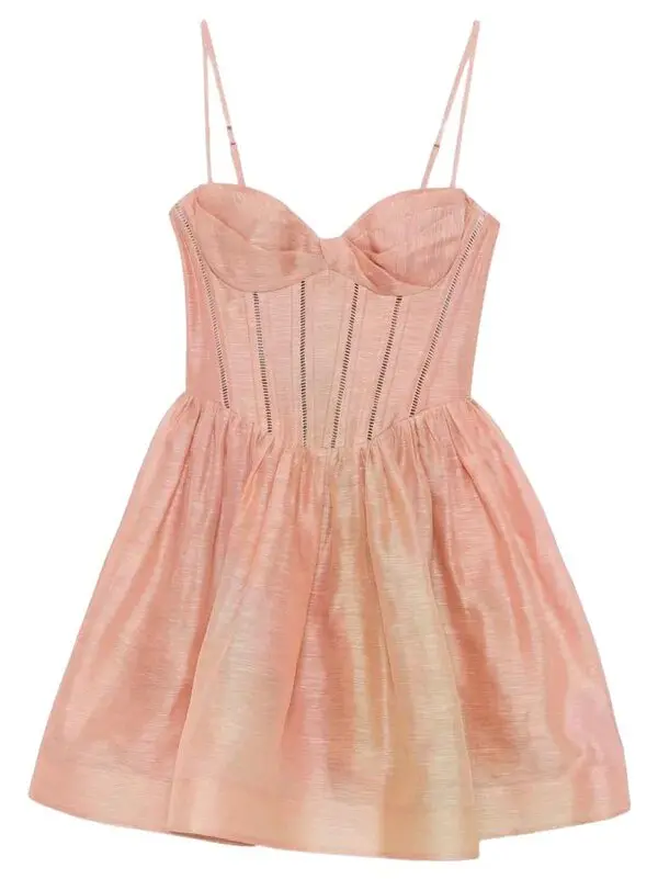 Zimmermann Sweetheart-neck Mini Dress - Pink