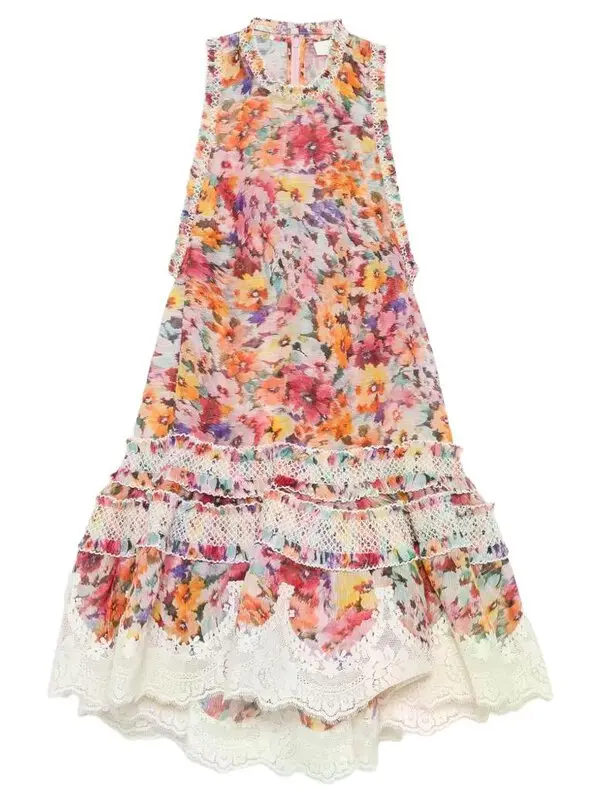Zimmermann Floral Mini Dress - White
