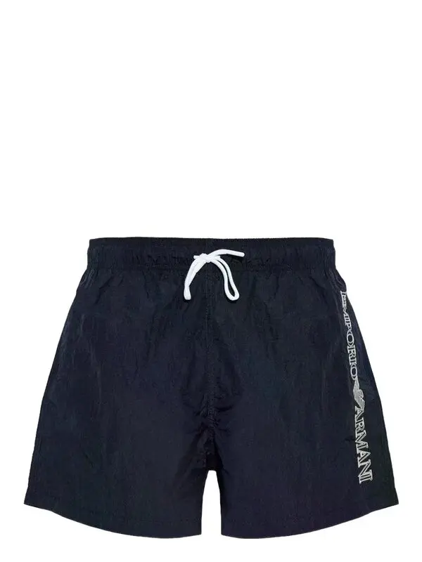 Emporio Armani Logo Swim Shorts - Blue