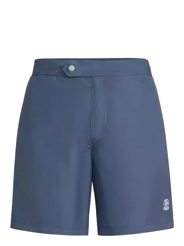 Brunello Cucinelli Swim Shorts With Tabbed Waistband - Blue