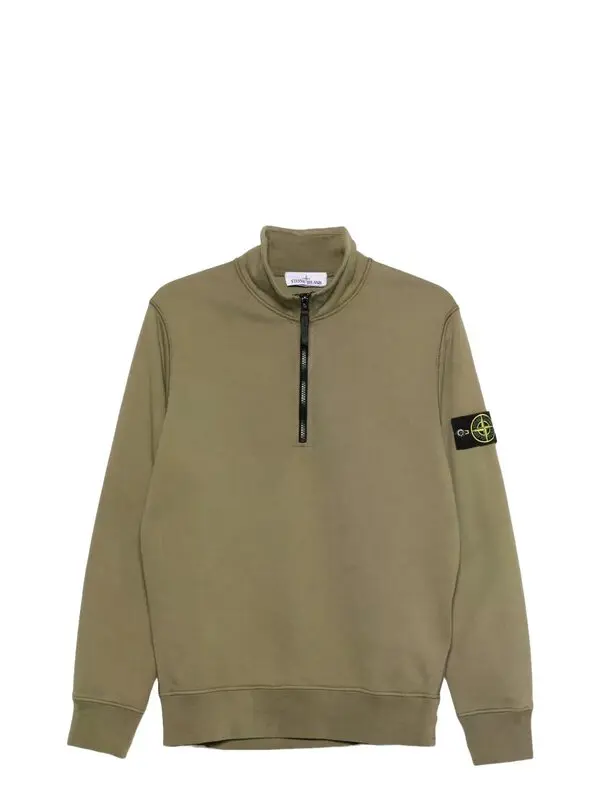 Stone Island Long-sleeve Half Zip Sweatshirt - Green
