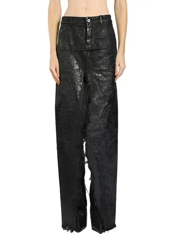Rick Owens Denim Sliced Maxi Skirt - Black