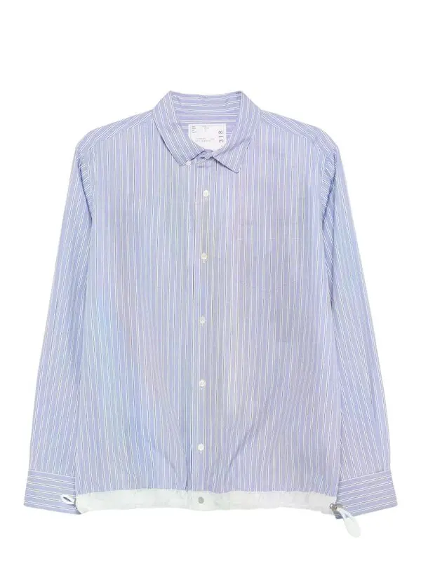 Sacai Striped Drawstring Shirt - Blue