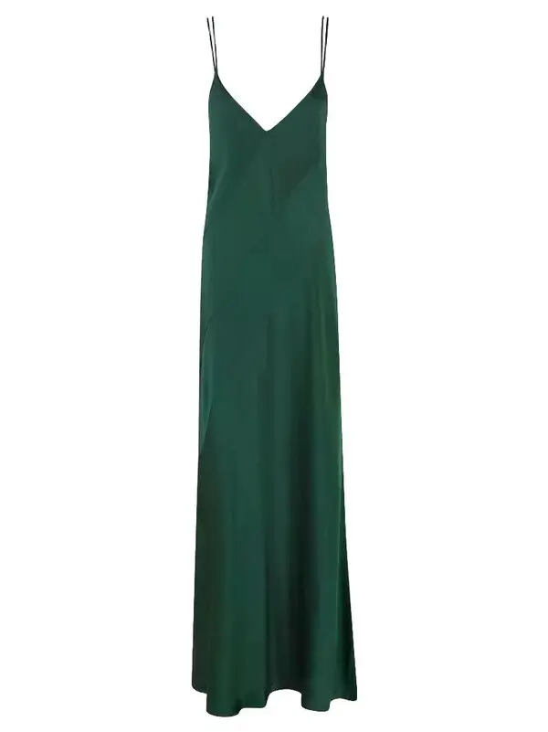 Antonelli Firenze Spaghetti Strap V-neck Maxi Dress - Green