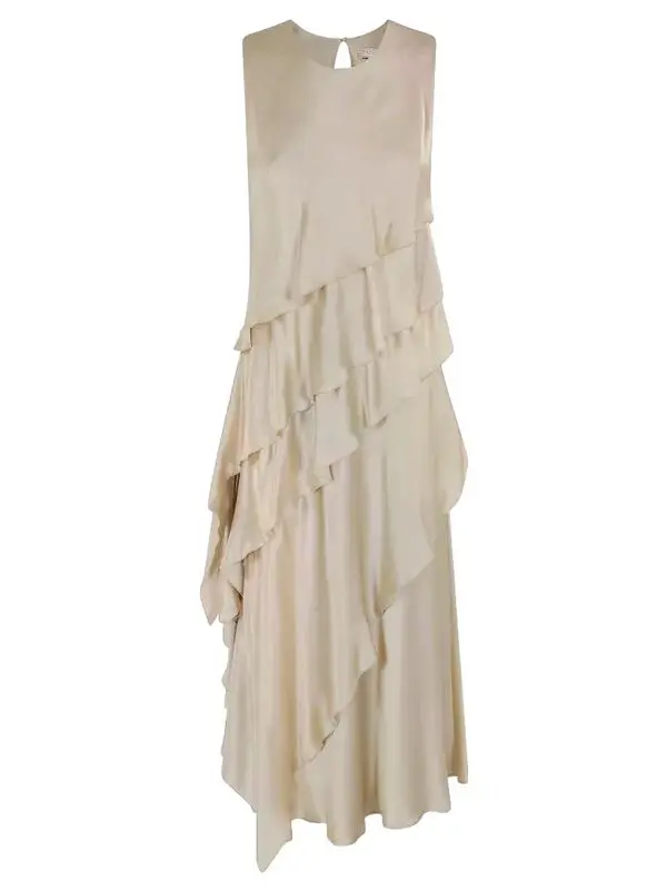 Antonelli Firenze Ruffled Asymmetric Dress - Neutrals
