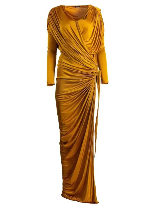 Atlein Bodycon Maxi Dress - Orange