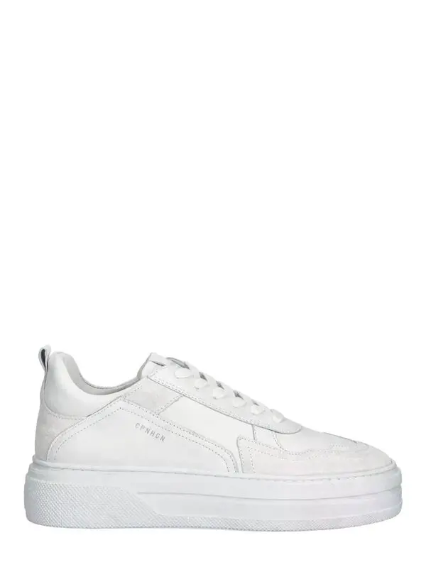 SUMMERY COPENHAGEN Panelled Leather Sneakers - White