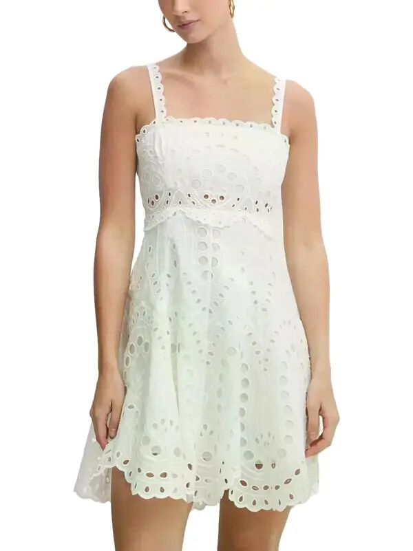 Charo Ruiz Ibiza Zeph Eyelet Scallop Dress - White