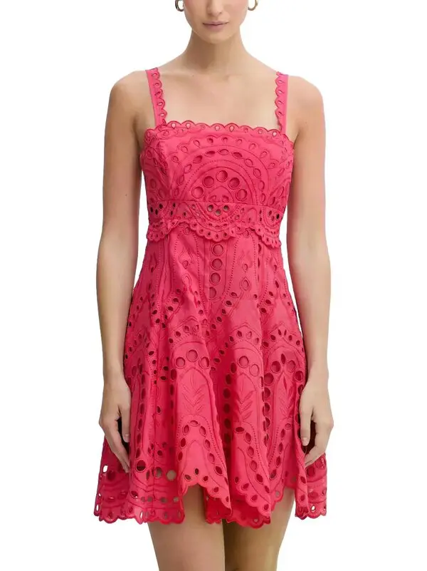 Charo Ruiz Ibiza Zeph Scalloped Embroidered Dress - Pink