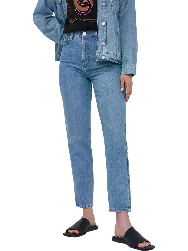 GESTUZ High-waisted Straight Leg Jeans - Blue