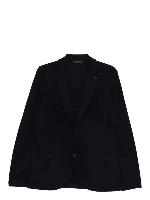 GRAN SASSO Patch-pocket Wool Blazer - Blue
