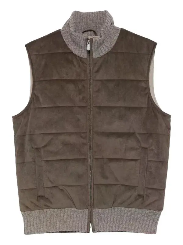 GRAN SASSO Sleeveless Quilted Gilet - Grey