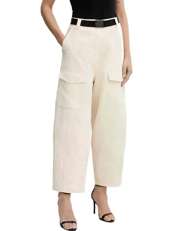 Liu Jo Wrinkle-effect Cargo Pants - Neutrals