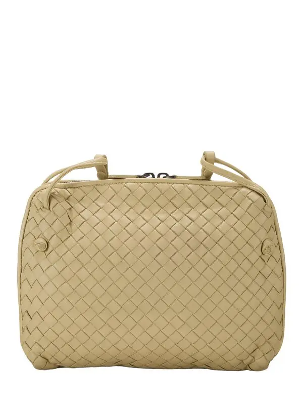 Bottega Veneta Intrecciato Leather Nodini Crossbody - White