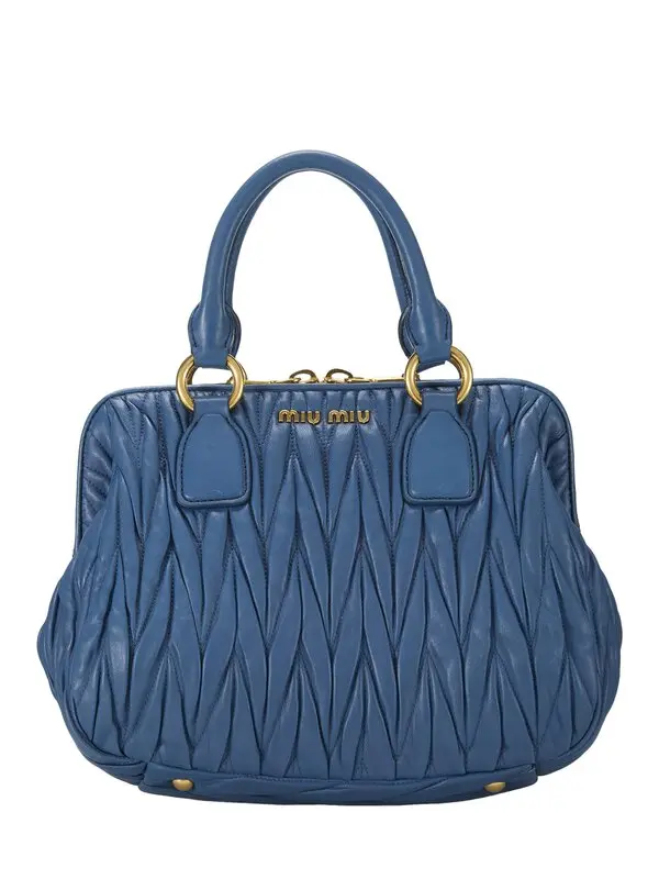 Miu Miu Nappa Convertible Handbag - Blue