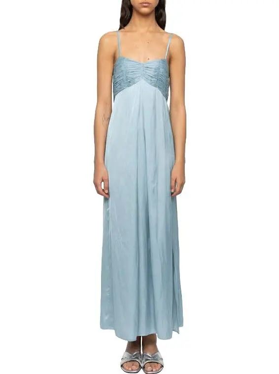Zadig&Voltaire Rippie Satin Maxi Dress - Sky