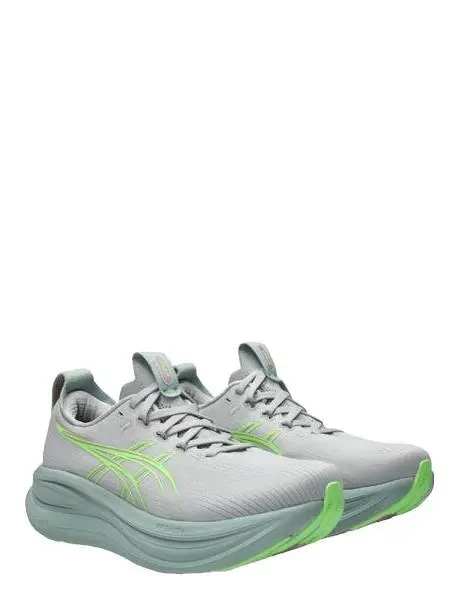 Asics Gel-nimbus® 28 Running Shoe - Cloud Grey/illuminate Green