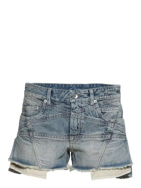 Rick Owens Lana Cut-off Denim Shorts - Blue