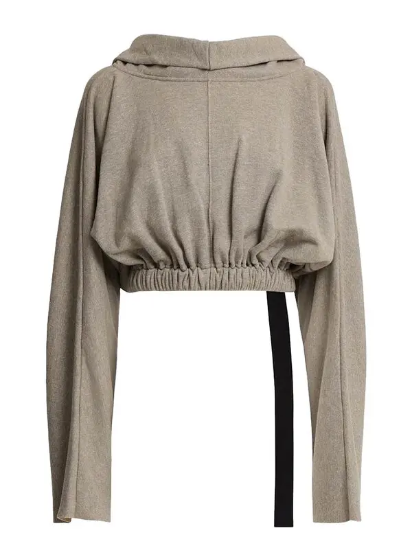 Rick Owens Cropped Hooded Top - Grey