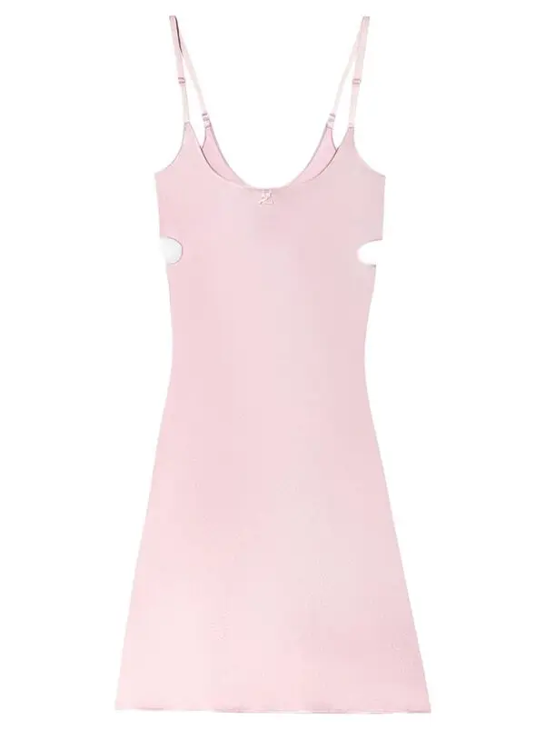 COURRÃ¨GES Silk Lingerie Mini Dress - Pink