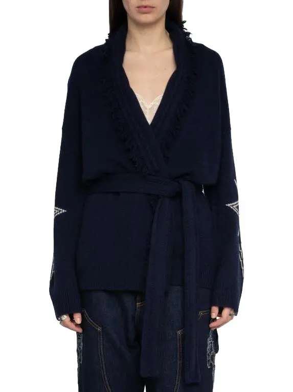 Zadig&Voltaire Rock N Roll Wrap Cardigan - Encre