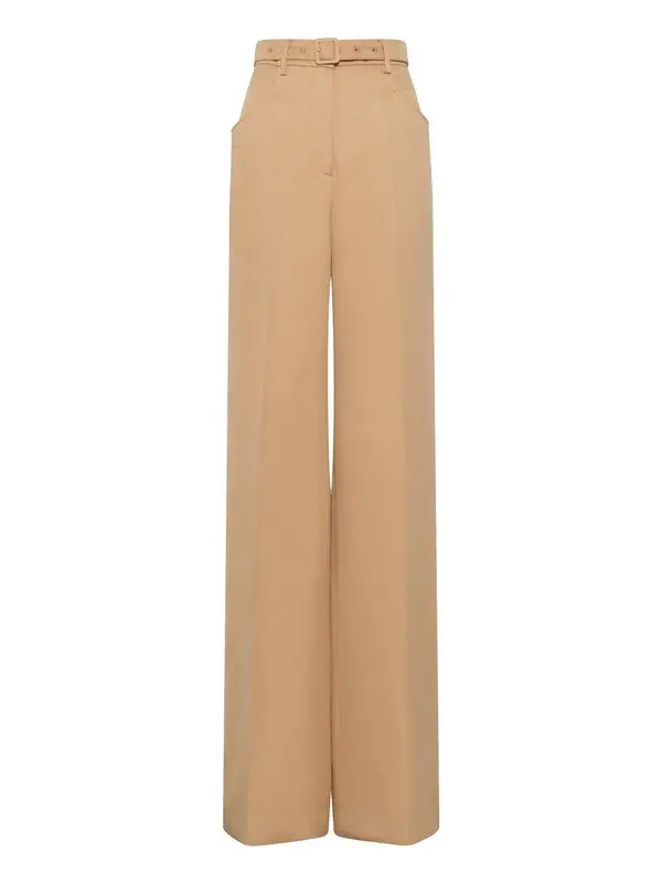 Gabriela Hearst Norman Wide-leg Linen Pants - Wheat