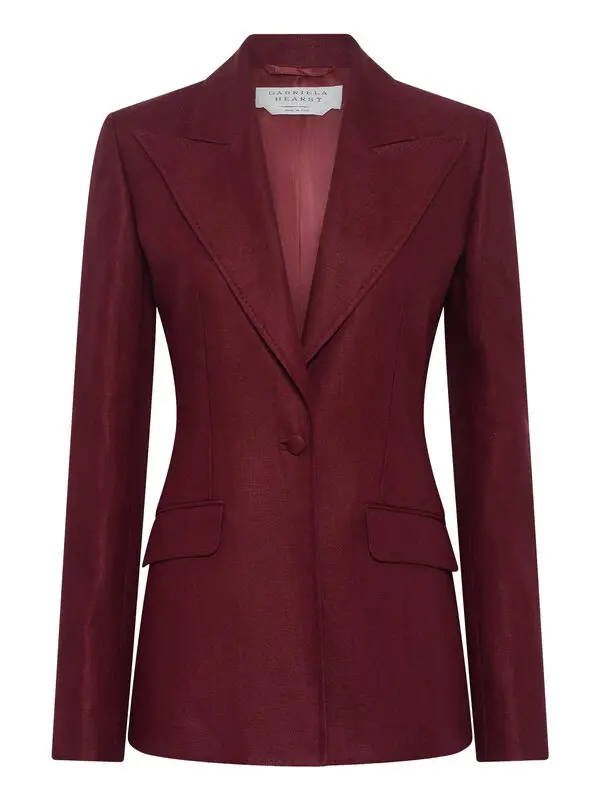 Gabriela Hearst Leiva Blazer In Linen Twill - Bordeaux