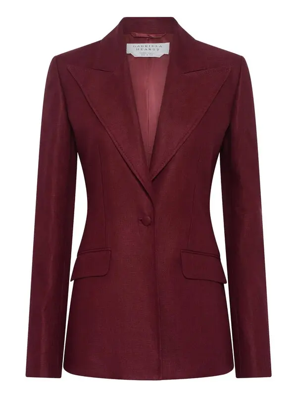 Gabriela Hearst Leiva Blazer In Linen Twill - Bordeaux
