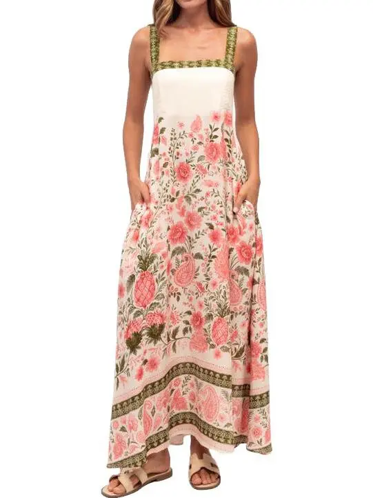 LABEL OF LOVE Floral Print Maxi Dress - Pink