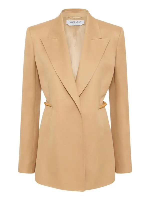 Gabriela Hearst Epona Rope Linen Blazer - Wheat