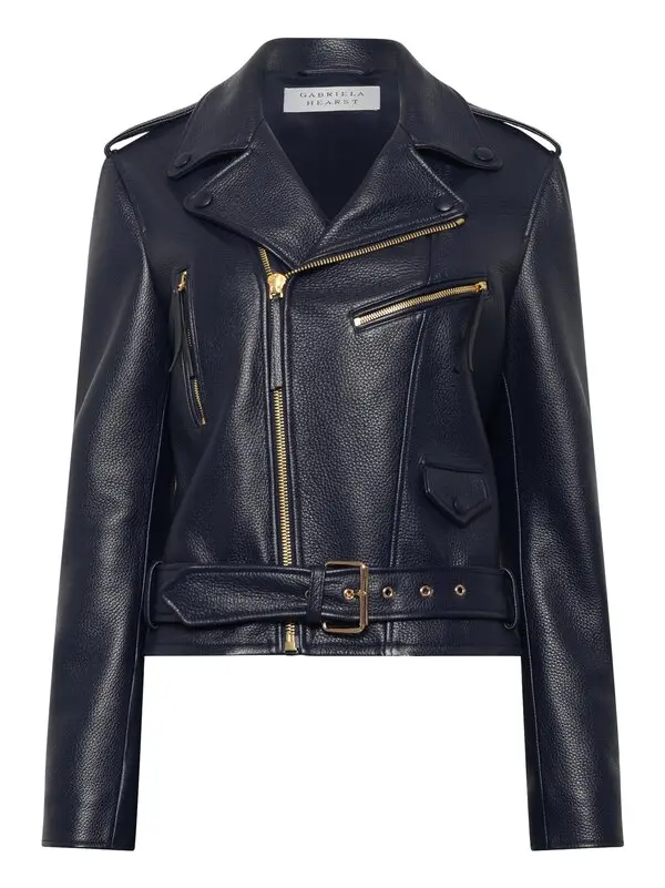 Gabriela Hearst Anton Moon Biker Jacket - Dark Navy