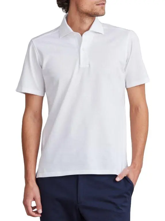 EMANUEL BERG Textured Luxe Polo - White