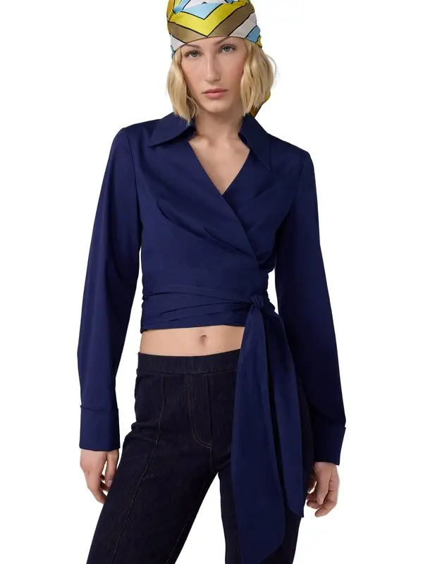 Diane Von Furstenberg Perfect Wrap Top - Classic Navy